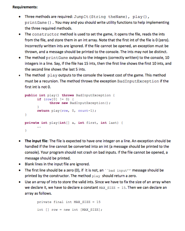 Solved 3. Write a computer program to play the "Jump lt" | Chegg.com