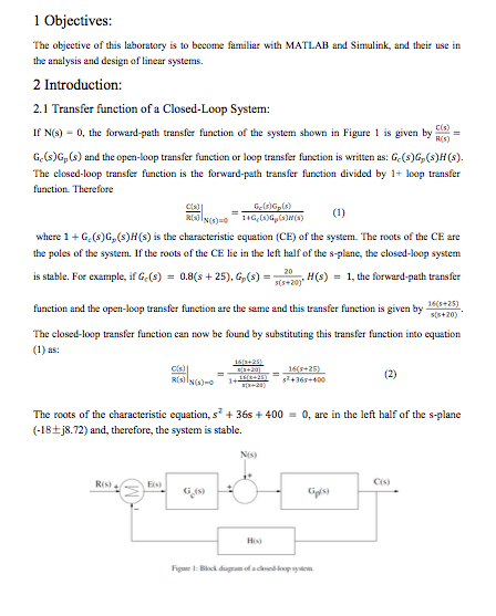 Solved 1 Objectives: The objective of this laboratory is to | Chegg.com