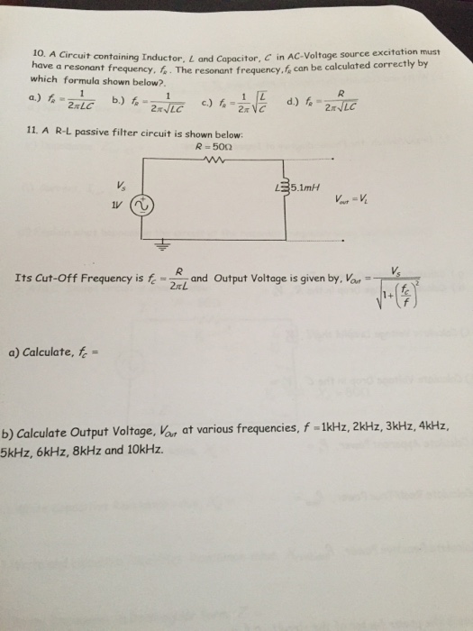 Solved 9. A RLC Series circuit is shown below: TR 600 | Chegg.com