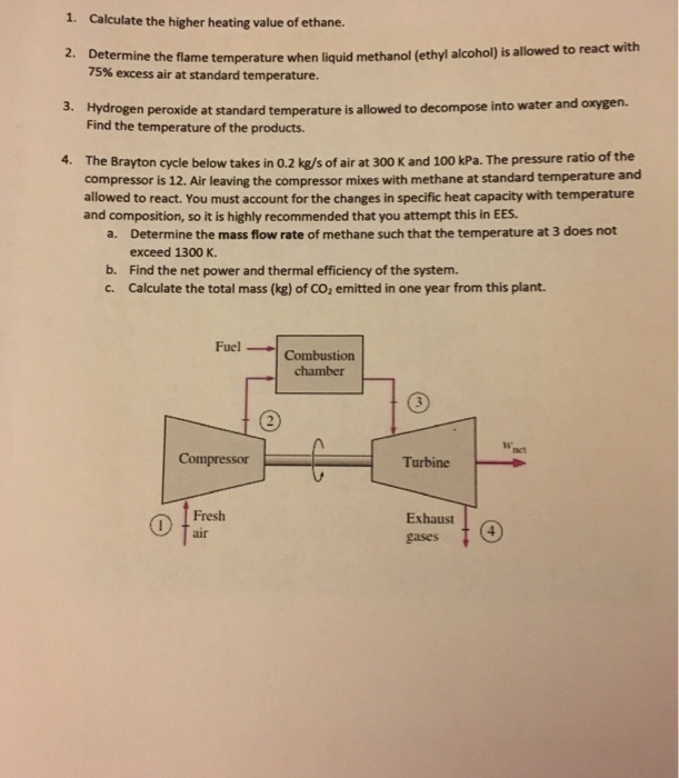 Solved Calculate the higher heating value of ethane. | Chegg.com