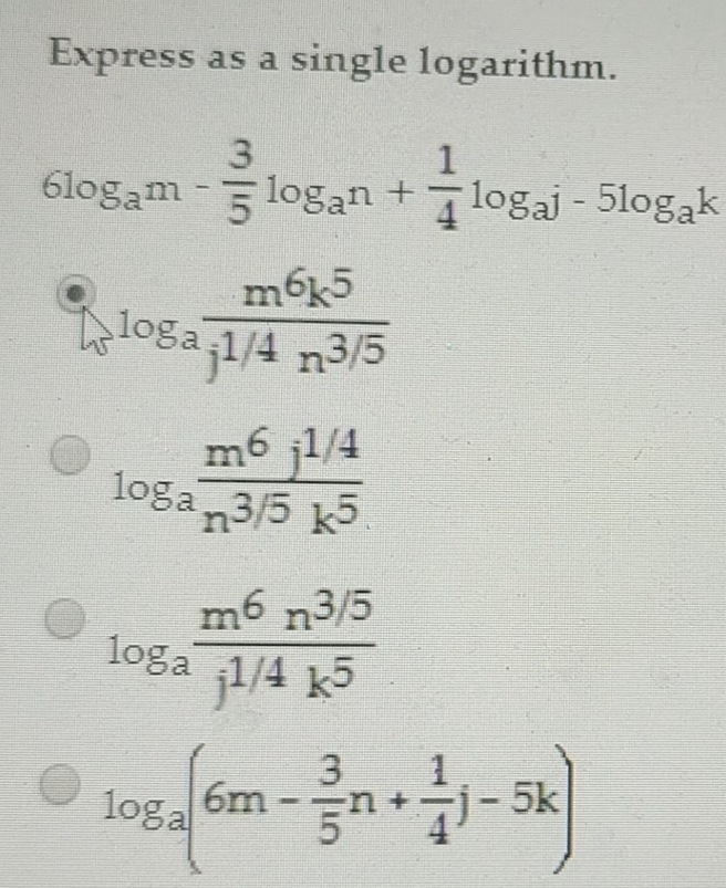 Solved Express as a single logarithm. 3 6logam logan | Chegg.com