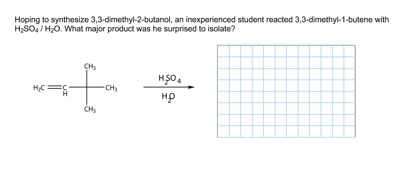 Solved Hoping to synthesize 3,3-dimethyl-2-butanol, an | Chegg.com
