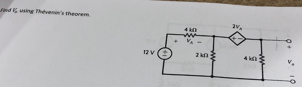 Solved Find V0 using Thevenin's theorem. | Chegg.com