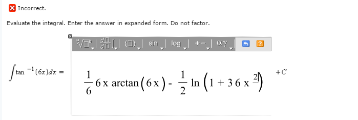 Solved Evaluate the integral. Enter the answer in expanded | Chegg.com
