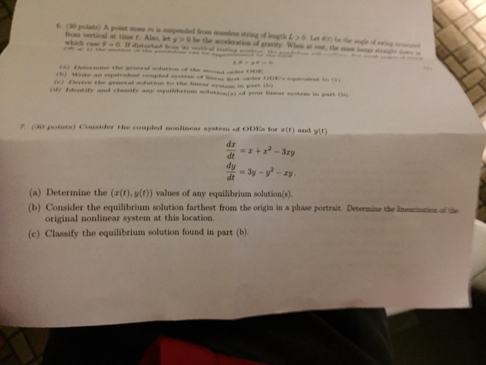 Solved A point mass m is suspended from massless string of | Chegg.com