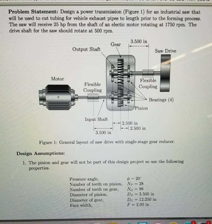 Solved Problem Statement: Design a power transmission | Chegg.com