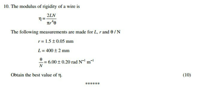 Solved 10. The modulus of rigidity of a wire is Tr4θ The | Chegg.com