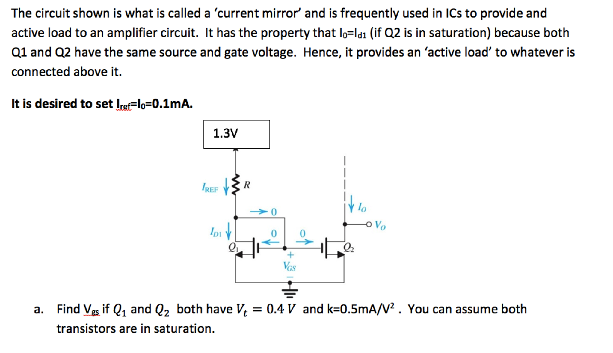 Solved The circuit shown is what is called a 'current | Chegg.com