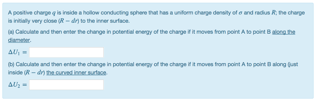 Solved A positive charge q is inside a hollow conducting | Chegg.com