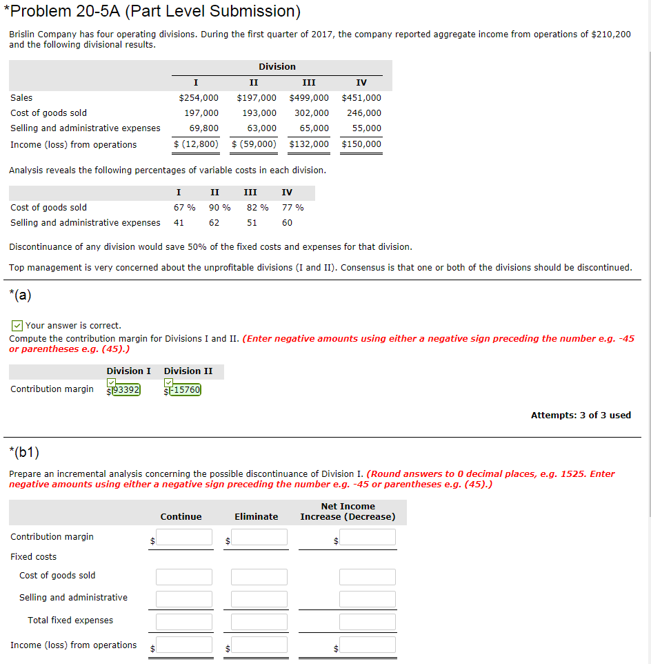 Solved *Problem 20-5A (Part Level Submission) Brislin | Chegg.com