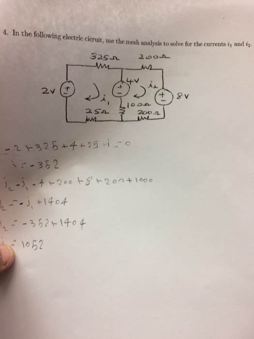 Solved In the following electric circuit, use the mesh | Chegg.com