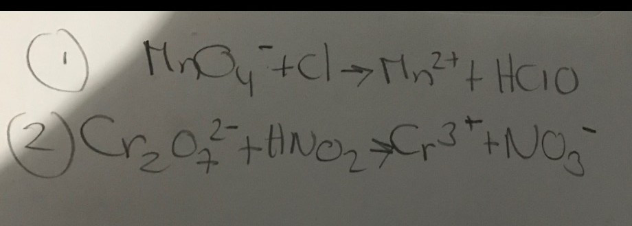Solved Redox problem im having a hardtime figuring out | Chegg.com