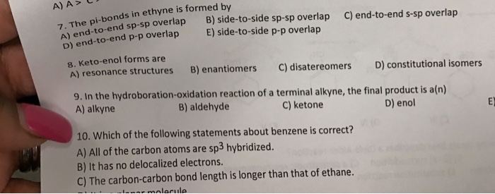 Solved The pi-bonds in ethyne is formed by end-to-end-sp-sp | Chegg.com