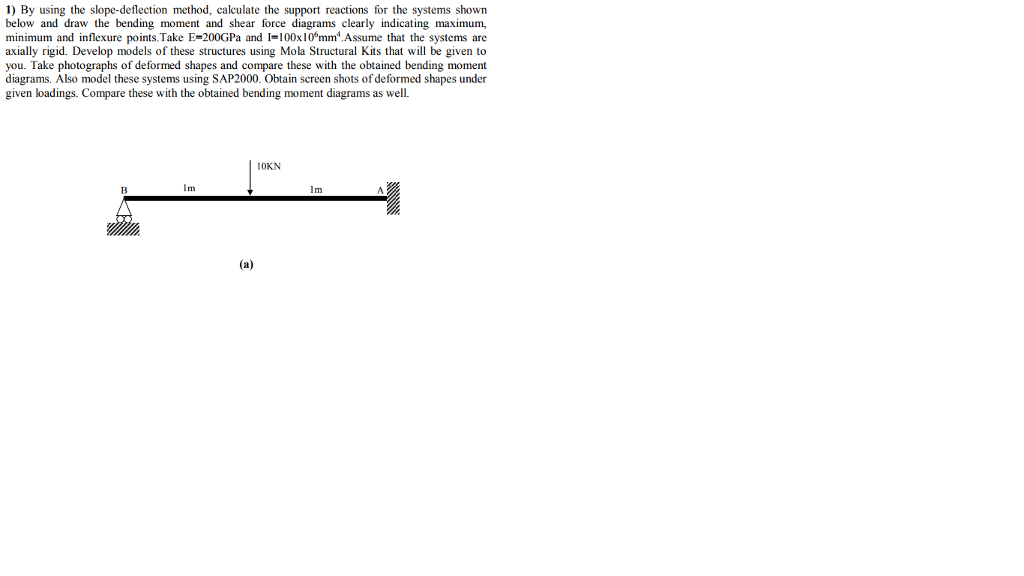 Solved 1) By using the slope-deflection method, calculate | Chegg.com