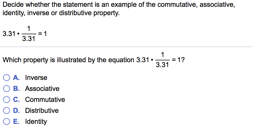 Solved Decide whether the statement is an example of the | Chegg.com