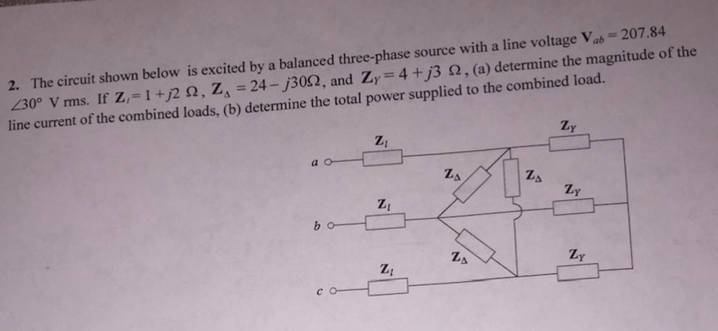 Solved The circuit shown below is excited by a balanced | Chegg.com