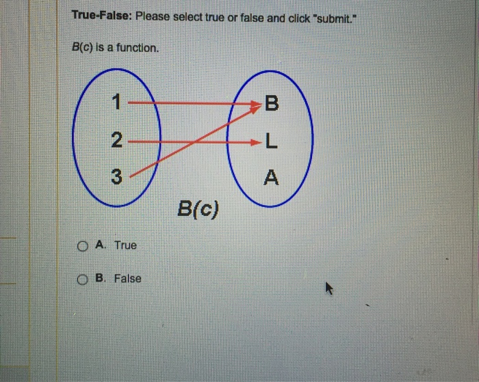 Solved B(c) is a function. True False | Chegg.com