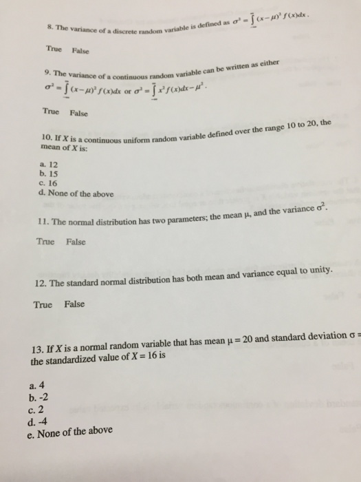 Solved 1.Continuous random variable take on discrete | Chegg.com