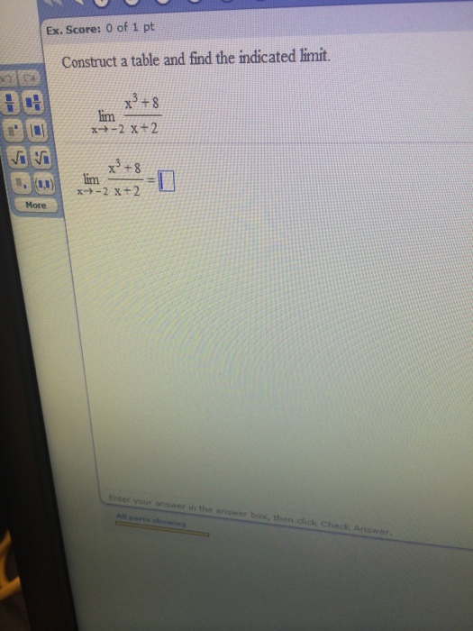 Solved Construct a table and find the indicated limit. lim x | Chegg.com