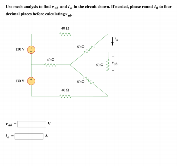 Solved: Use Mesh Analysis To Find Vab And Io In The Circui... | Chegg.com