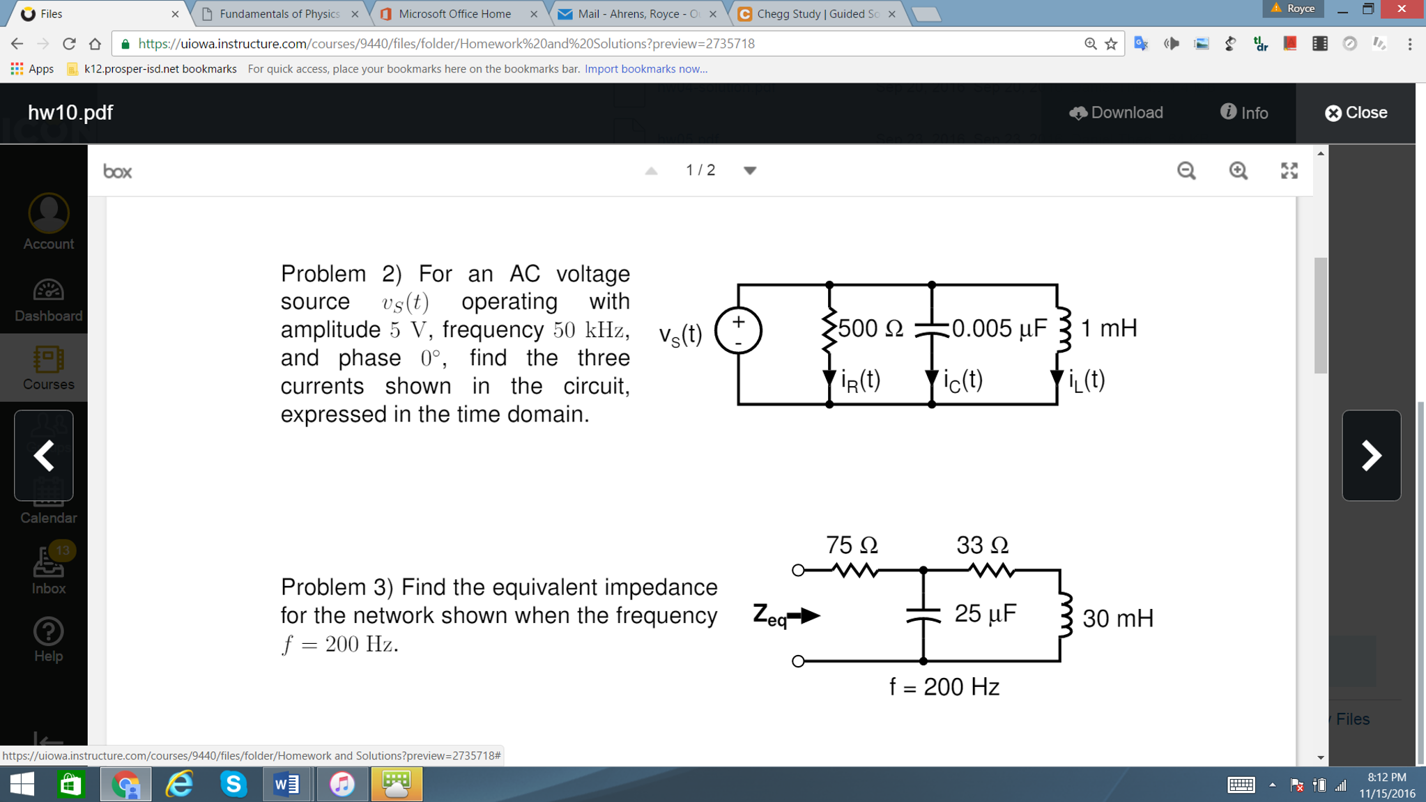 Solved Find the equivalent impedancefor the network shown | Chegg.com