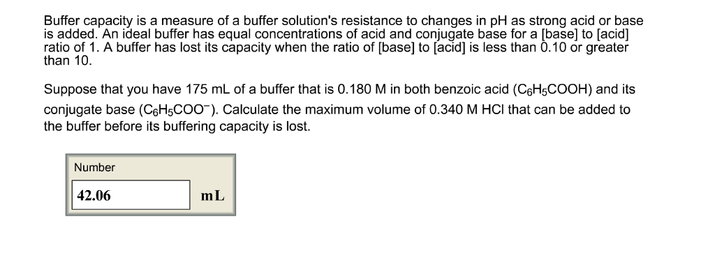 Solved Buffer capacity is a measure of a buffer solution's | Chegg.com
