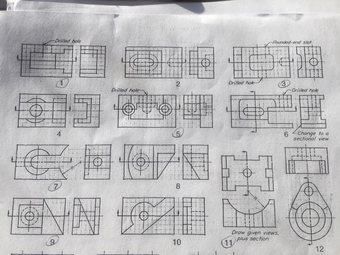 Solved Draw the sectioned view of the odd numbered questions | Chegg.com