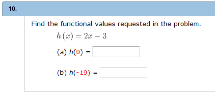 Solved Find the functional values requested in the problem. | Chegg.com