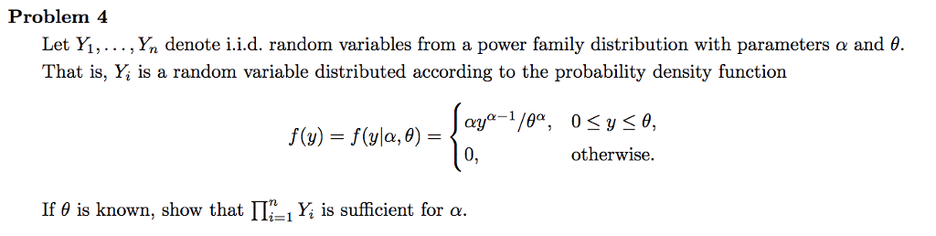 Solved Let Y 1 Y N Denote I I D Random Variables From