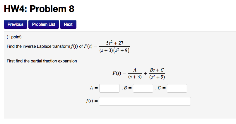 Solved HW4: Problem 8 Previous Problem List Next (i pon Find | Chegg.com
