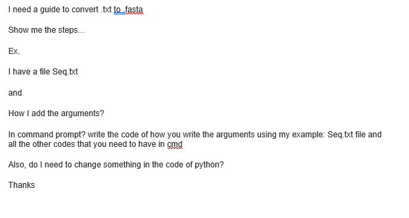 Solved I need a guide to convert.tdt to fasta Show me the | Chegg.com