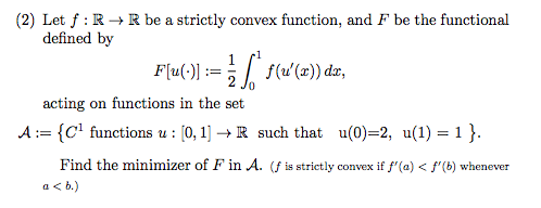Solved (2) Let f R R be a strictly convex function, and F be | Chegg.com