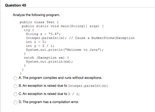 Solved Question 46 2 points Analyze the following code: | Chegg.com
