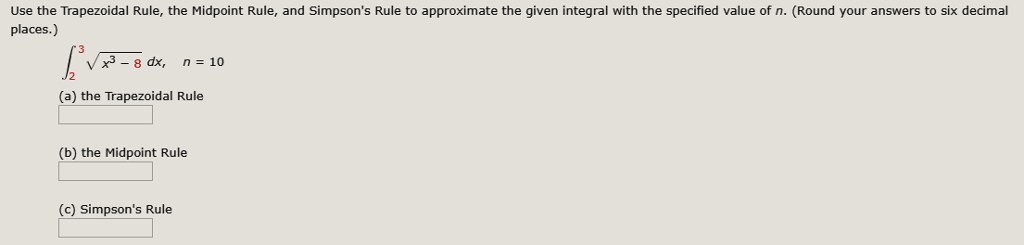 Solved Use the Trapezoidal Rule, the Midpoint Rule, and | Chegg.com