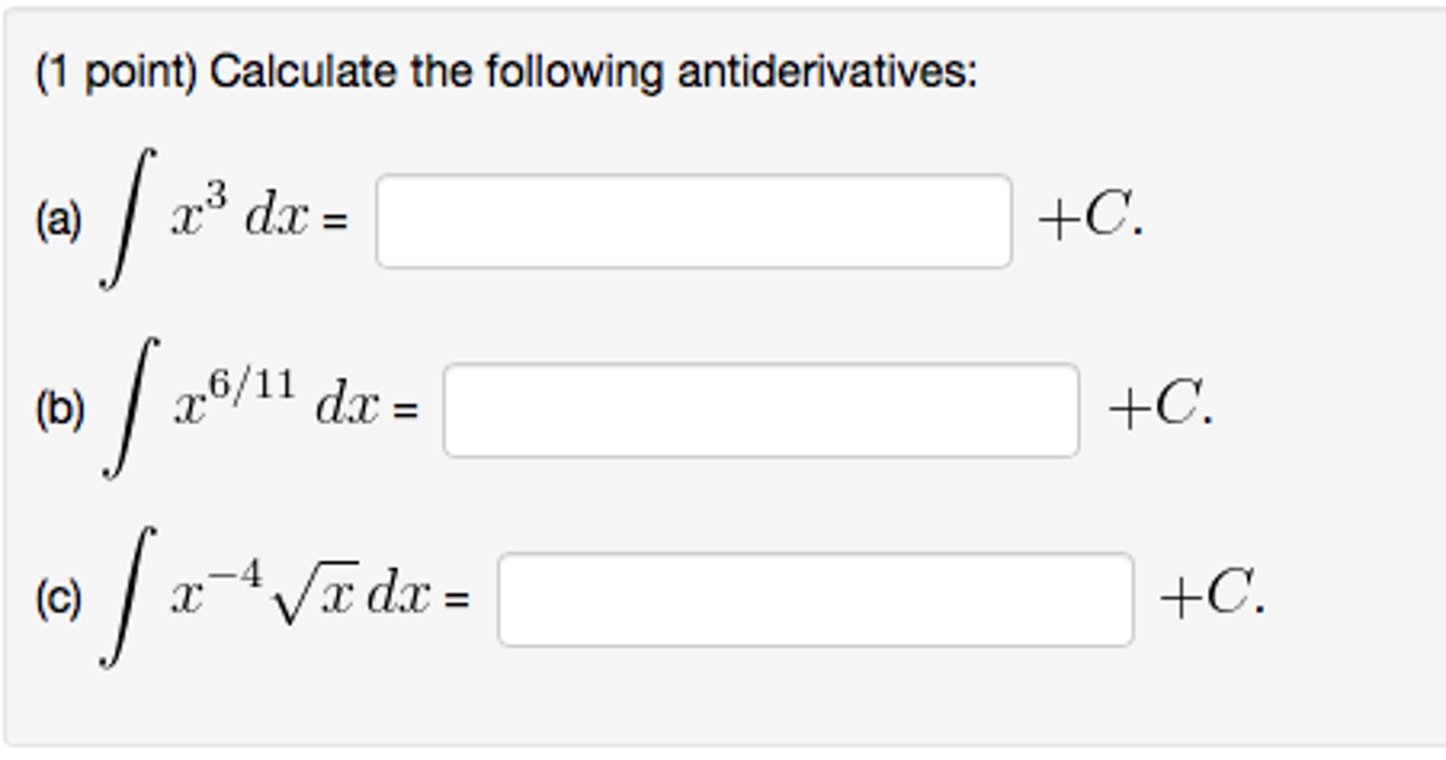 Solved Calculate the following antiderivatives: Integral | Chegg.com