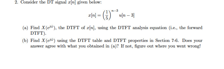 Solved 2 Consider The Dt Signal Rn] Given Below Un 3 A
