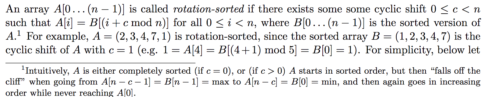 An array A[0... (n - 1)] is called rotation-sorted if | Chegg.com
