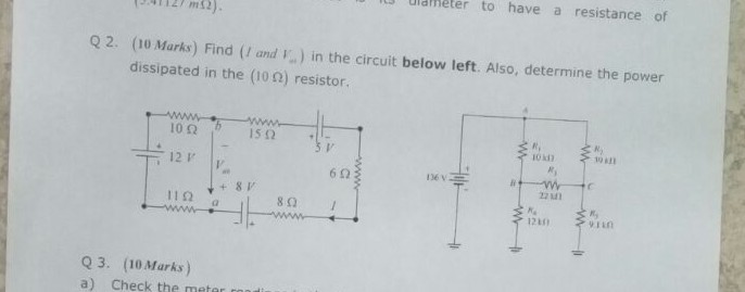 Solved d ulameter to have a resistance of Q2. (10 Marks) | Chegg.com