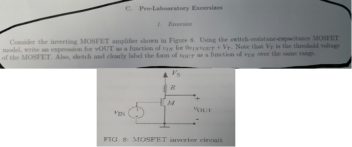 Solved Consider the inverting MOSFET amplifier shown in | Chegg.com