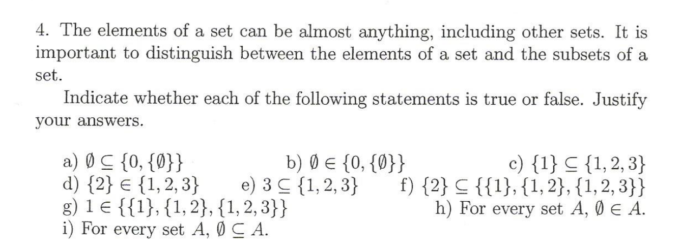 Solved The elements of a set can be almost anything, | Chegg.com