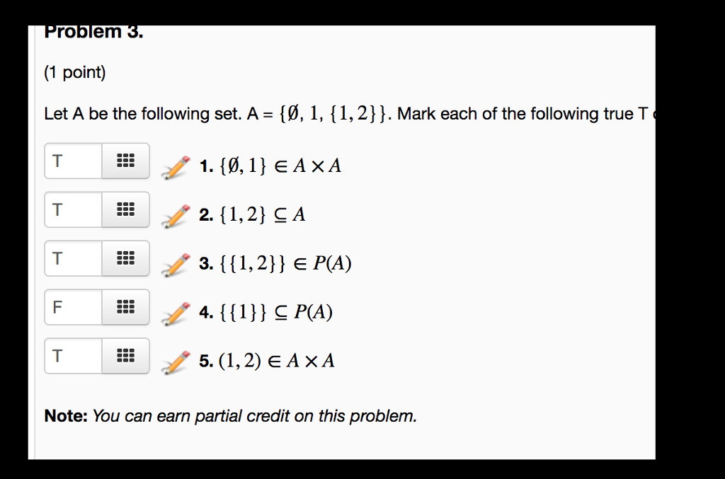 Solved Discrete Math Mark The Statements As True Or