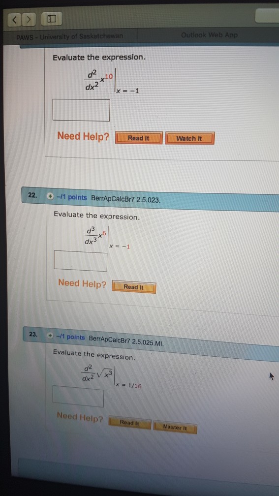 Solved Outlook Web App PAWS - University of Saskatchewan | Chegg.com