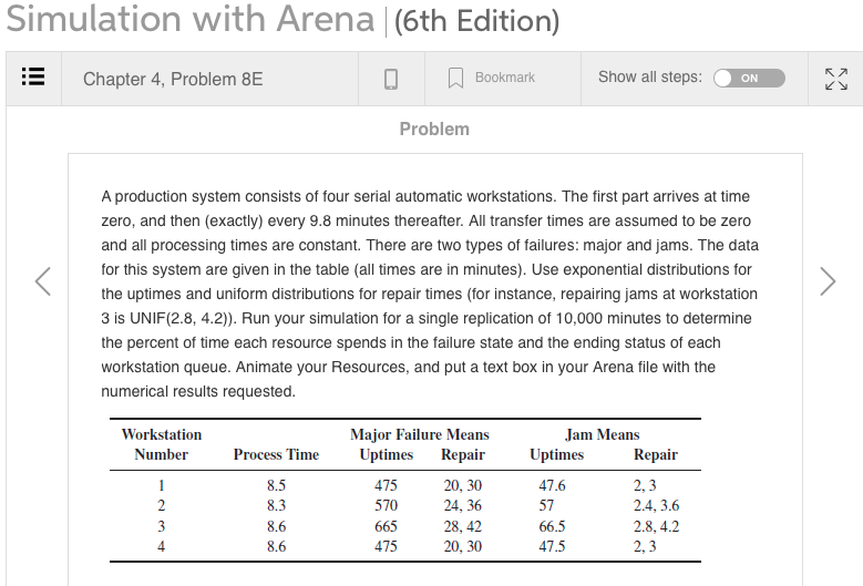 Simulation with Arena|(6th Edition) Chapter 4, | Chegg.com