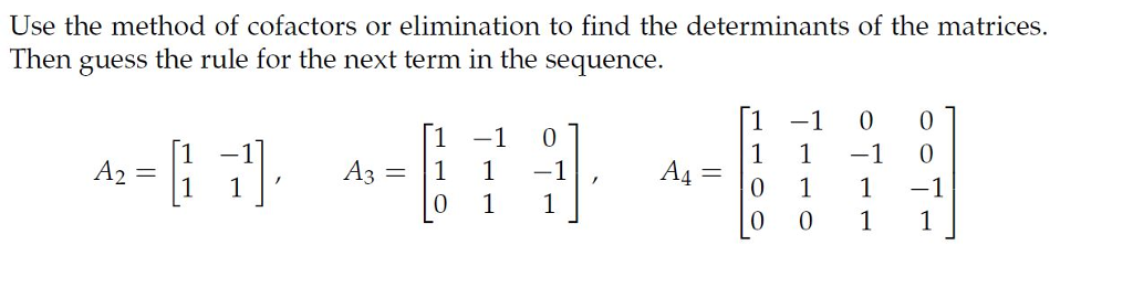 Solved Use the method of cofactors or elimination to find | Chegg.com