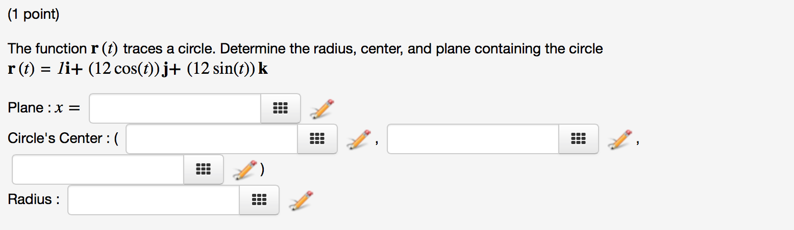 Solved The function r(t) traces a circle. Determine the | Chegg.com