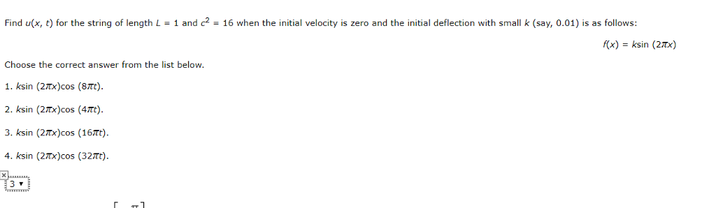 Solved Find u x, t for the string of length L 1 and c2 16 | Chegg.com