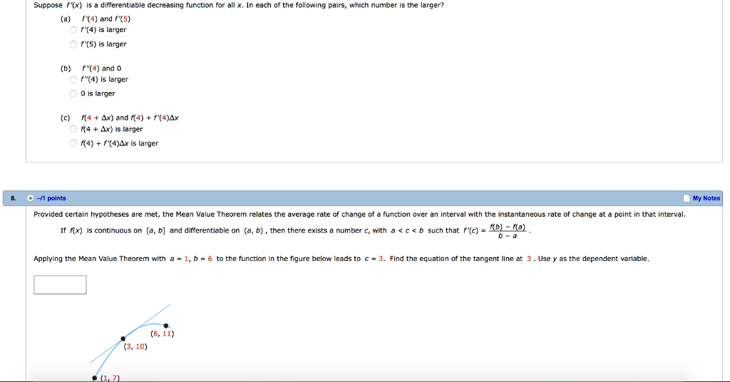 Solved Suppose F X Is A Differentiable Decreasing Function