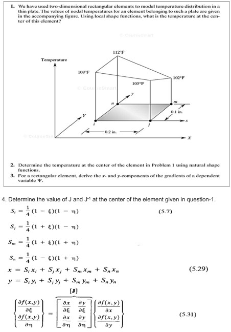 Solved I. We have used two-dimensional rectangular elements | Chegg.com