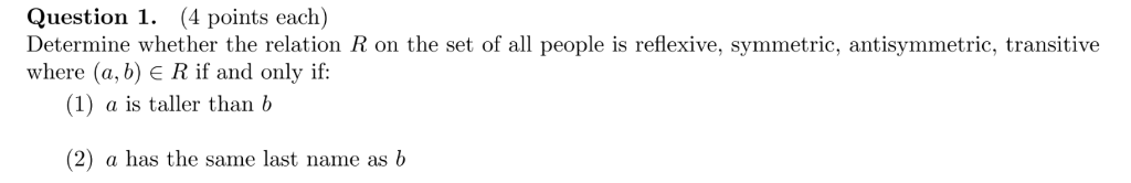 Solved Determine whether the relation R on the set of all | Chegg.com