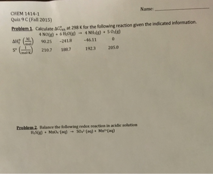 Solved Calculate DeltaG degree at 298 K for the following | Chegg.com